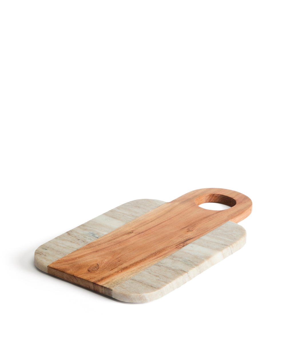 Nuvir serving board in beige marble and solid acacia wood