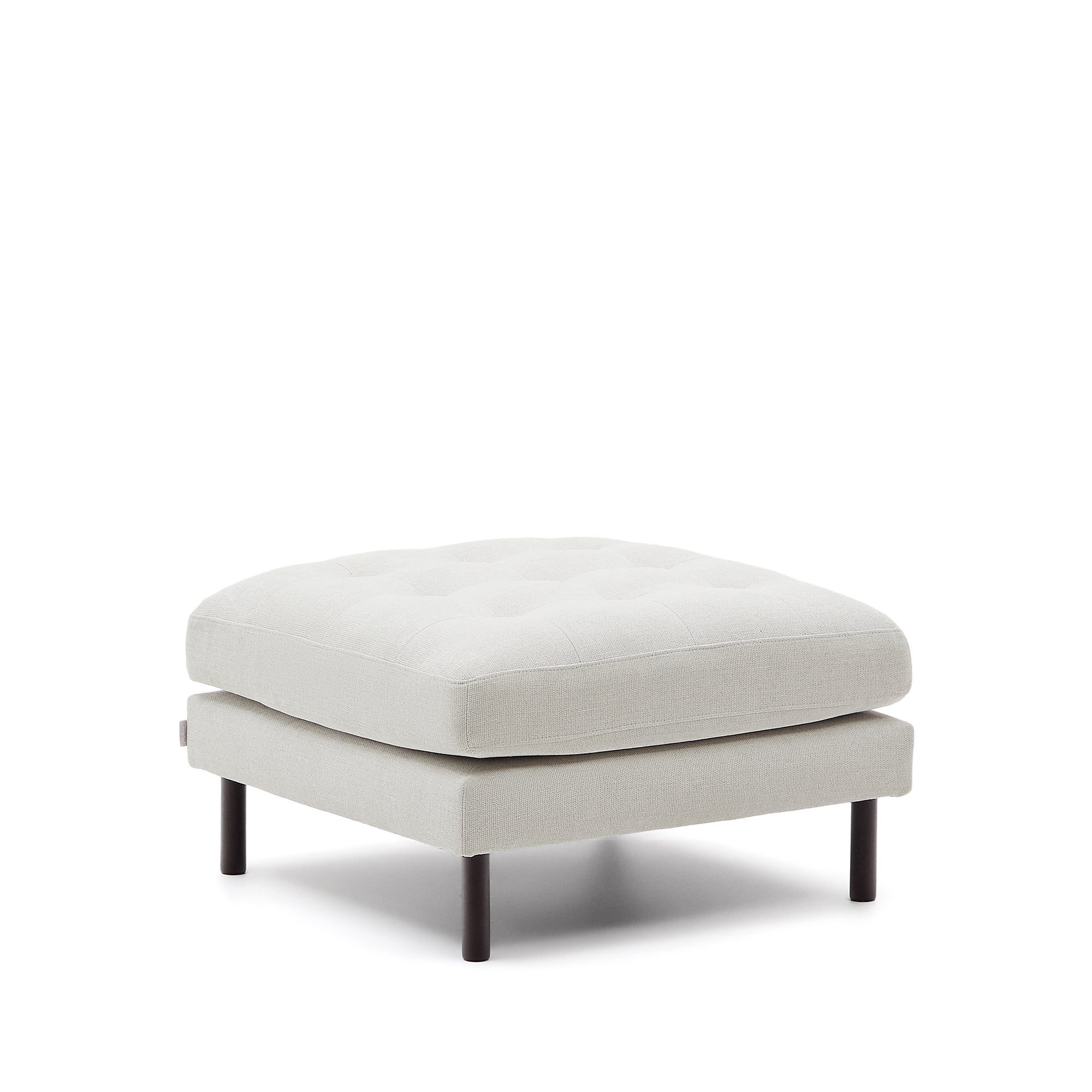 Debra pearl chenille footrest with wenge finished legs, 80 x 80 cm FSC